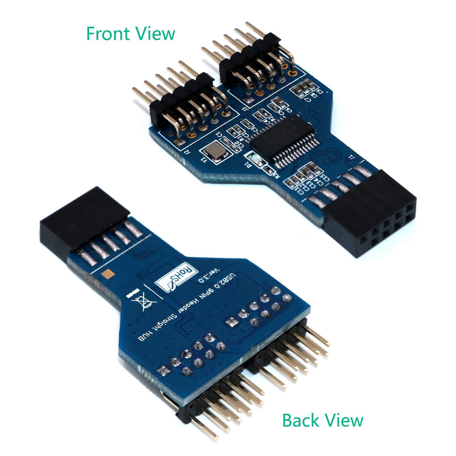 9pin USB Header Female 1 to 2 Male USB 2.0 Connect... – Grandado