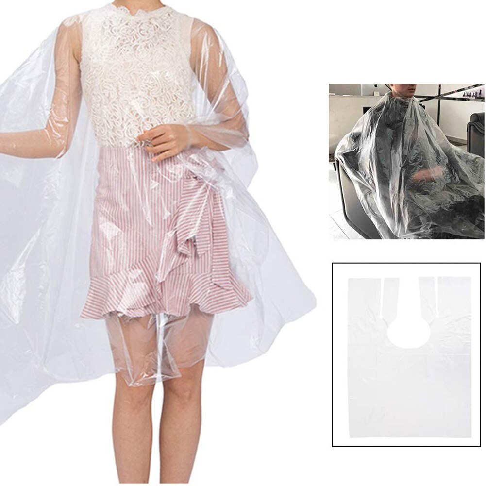 50/100Pcs Disposable Hairdressing Capes PE Waterpr... – Grandado