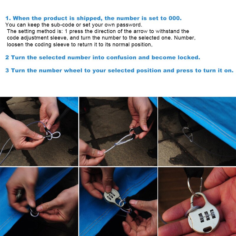 Anti-Diefstal Wachtwoord Lock Steel Kabel Bagage V... – Vicedeal