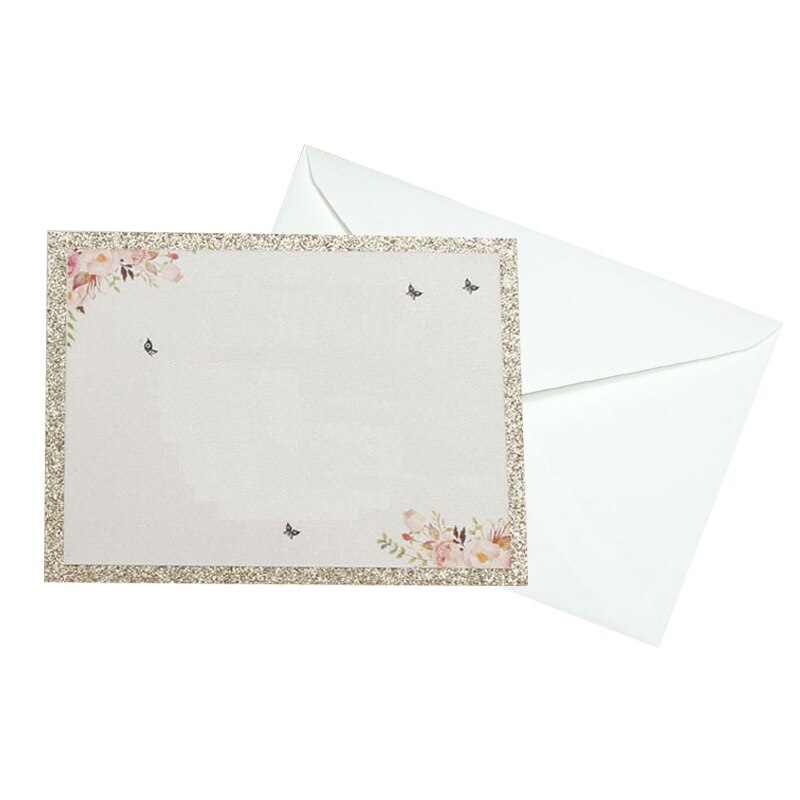 50pcs/lot Flower Invitation Card Print Blank Page ... – Grandado