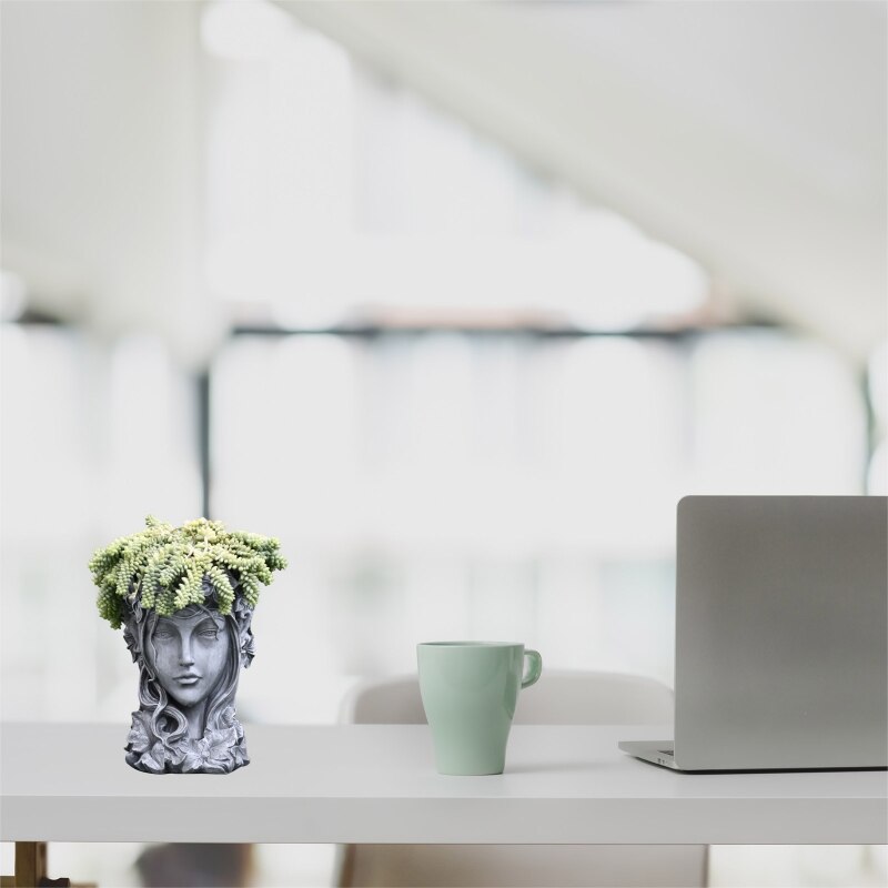 Handmade Girl Head Shaped Flower Pot UV Epoxy Mold... – Grandado