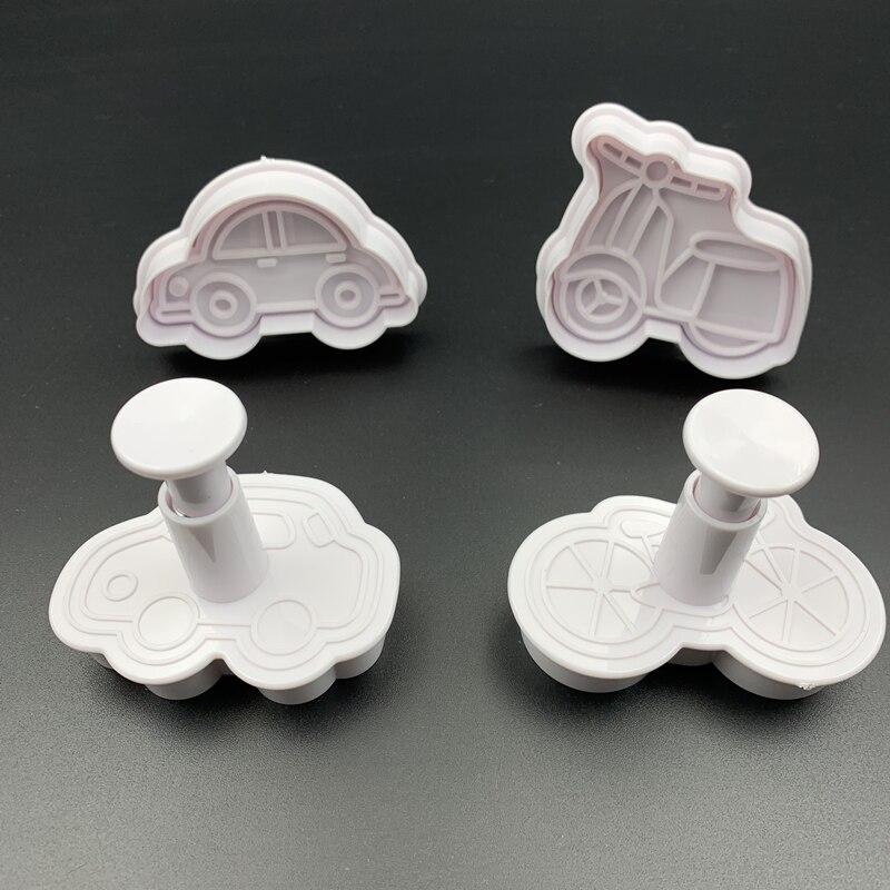 4 Stks/set Auto Fiets Plastic Biscuit Mold Diy Keu... – Grandado