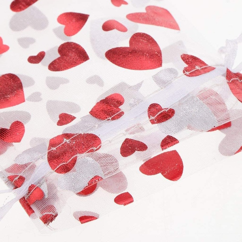 50pcs Love Heart Bags Valentines Day Candy Bag Goo... – Grandado