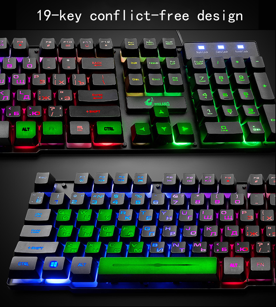 Russian+English Keyboard Wired Gaming Mouse And Ke... – Grandado