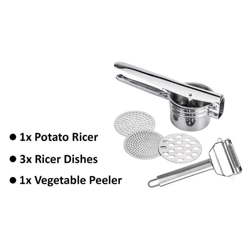Potato Ricer,Potato Masher /Veg Press With 3 Inter... – Vicedeal