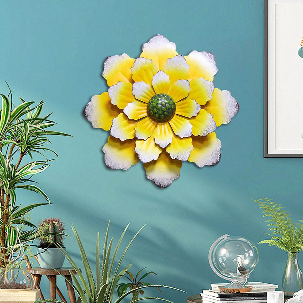 Metal Flowers Wall Decor Sculptures Multiple Layer... – Grandado
