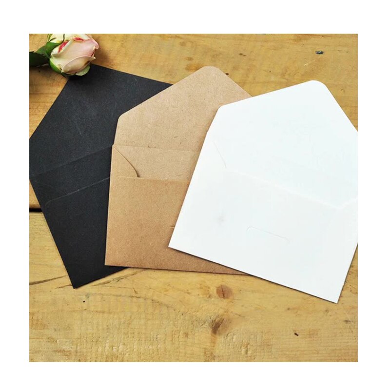 40pcs Envelopes Kraft Paper White Black Blank Wind... – Grandado