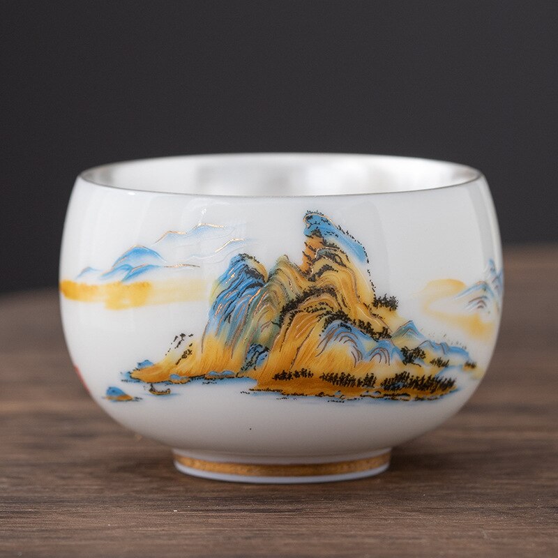 Chinese ink style teacup Master Cup Ceramic Silver... – Vicedeal