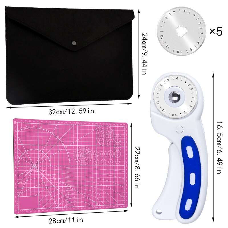 LMDZ 45mm Blue-white Color Rotary Cutter Kit Fabri... – Vicedeal