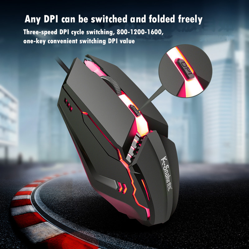 USB Wired Gaming Mouse 1600DPI Adjustable LED Back... – Grandado