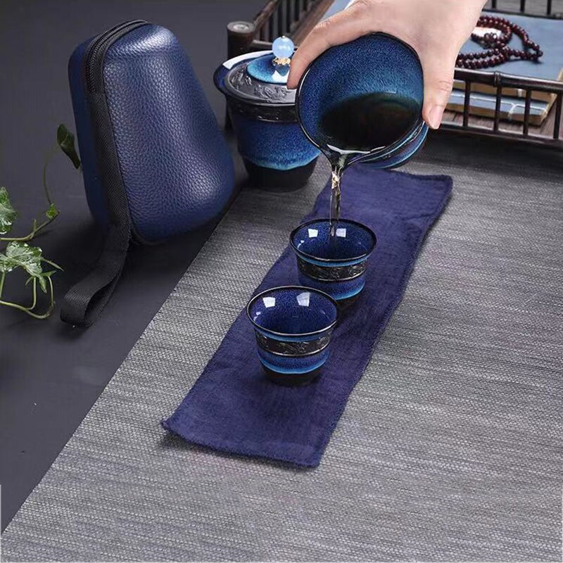 Chinese Kung Fu Travel Tea Set Ceramic Glaze Teapo... – Grandado