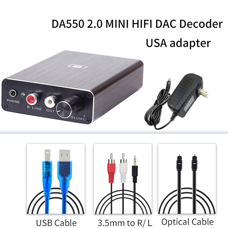 DA550 2.0 HIFI Optical Fiber Coaxial USB DAC Decod... – Grandado