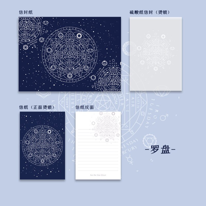 6pcs/pack Bronzing Letterhead Set Galaxy Universe ... – Grandado