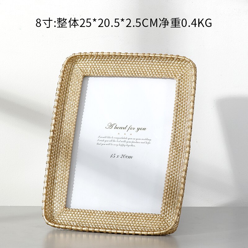 4/5/6/8 Inch Vintage Photo Frame Imitation Rattan ... – Grandado