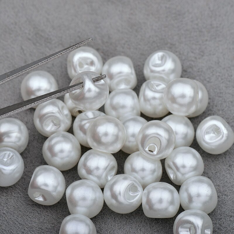 JUNAO 8 10 12mm White Pearl Buttons Sewing Rhinest... – Grandado