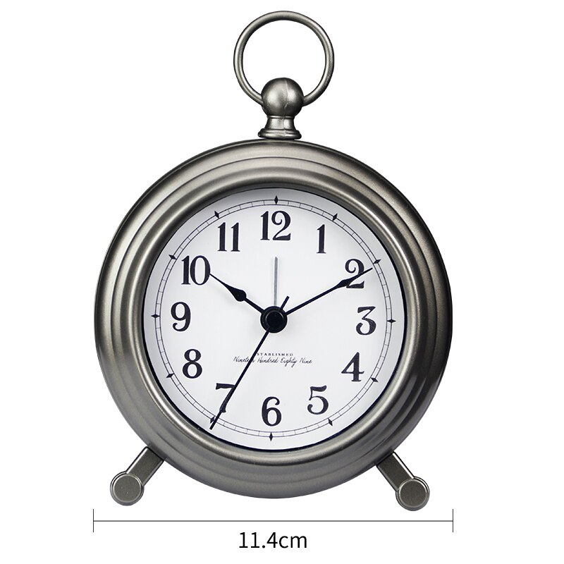 Nordic Retro Alarm Table Clock Metal Silent Desk C... – Grandado