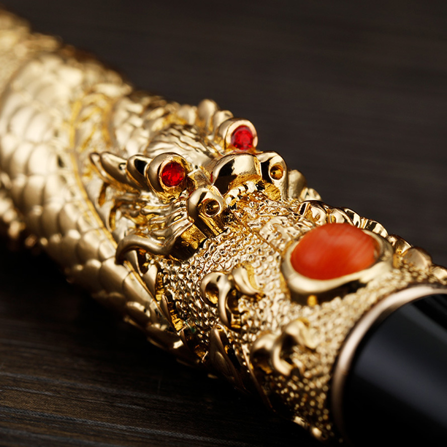 Jinhao Golden Dragon Fountain Pen Luxury 0.5MM Nib... – Vicedeal