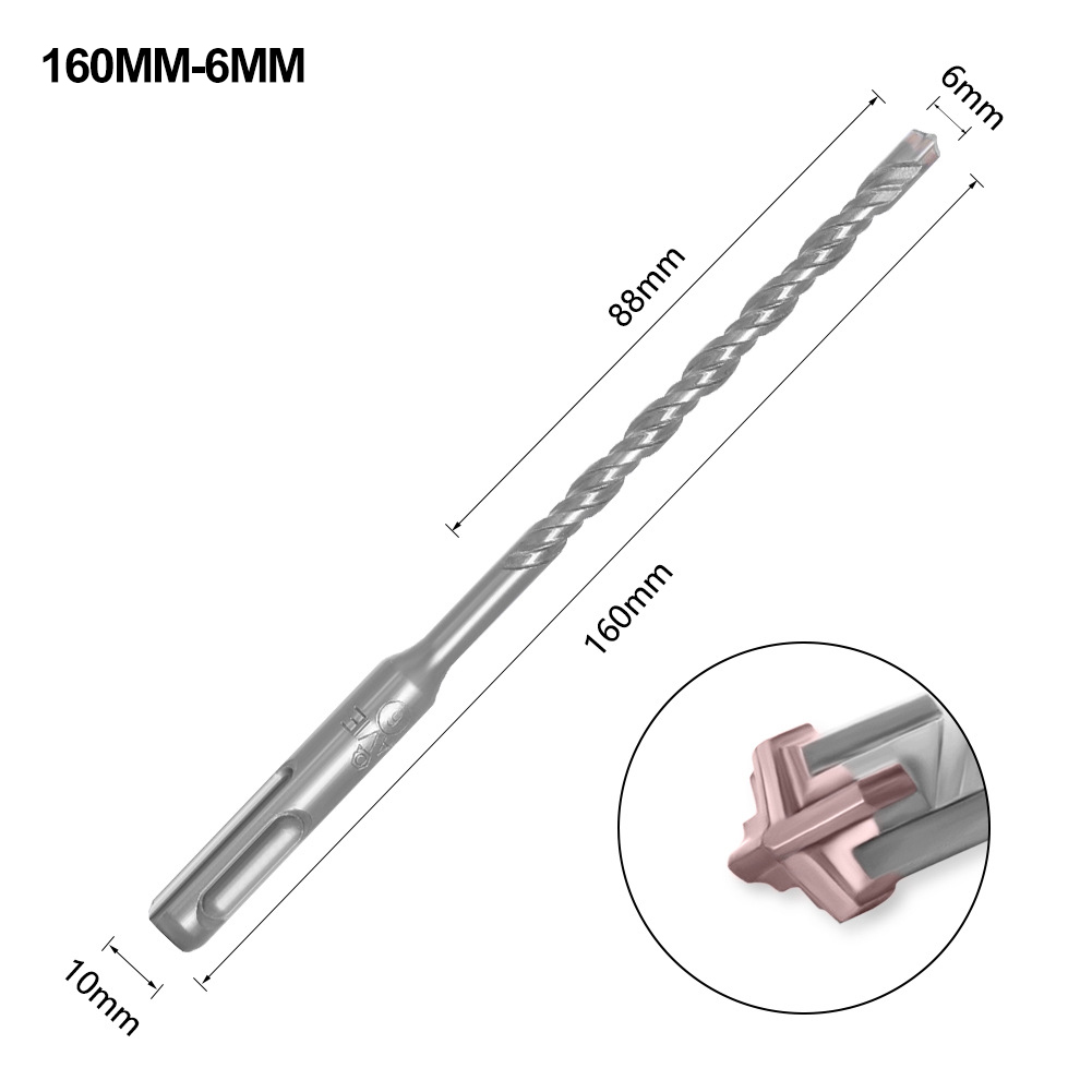 SDS Plus Drill Bit Concrete Cross Tips Bits 4 Cutt... – Grandado