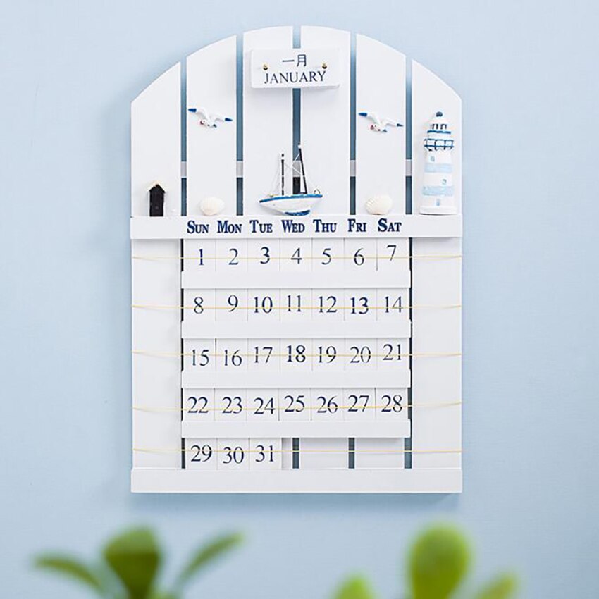 Wooden Hanging Wall Calendar Handmade Resin Shell ... – Vicedeal