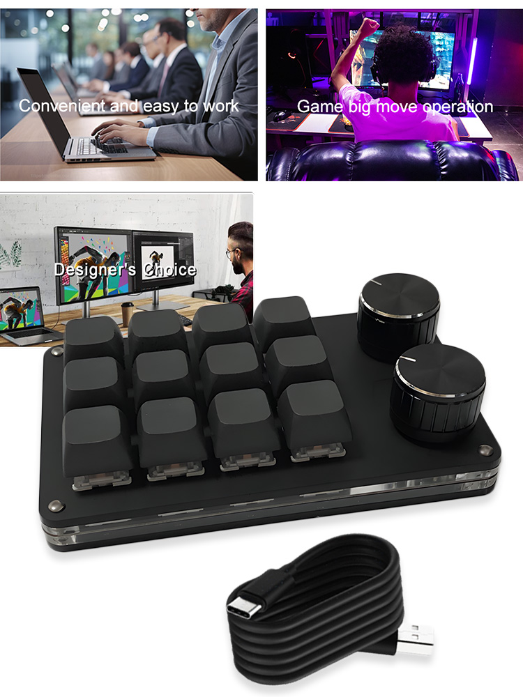 12 Keys Mini Mechanical Gaming Keyboard One Handed... – Vicedeal