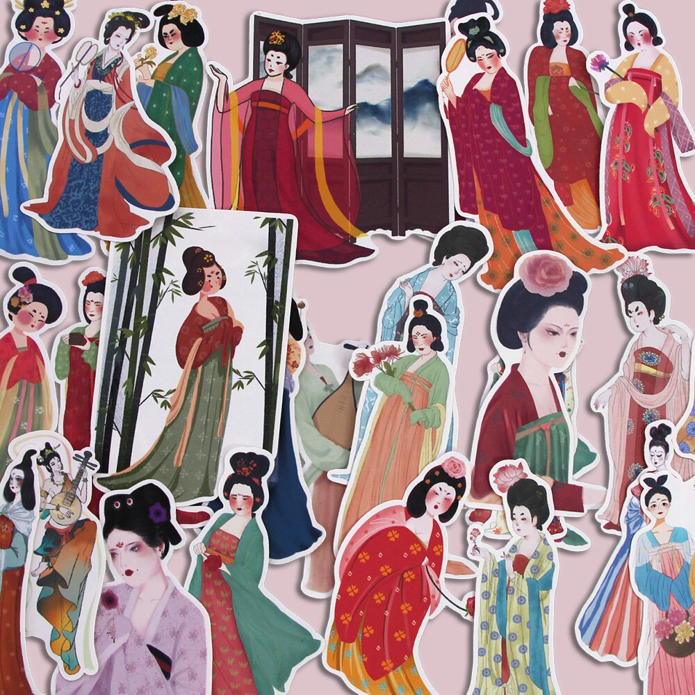 28Pcs/pack Tang Dynasty Ladies Stickers Ancient Ch... – Grandado