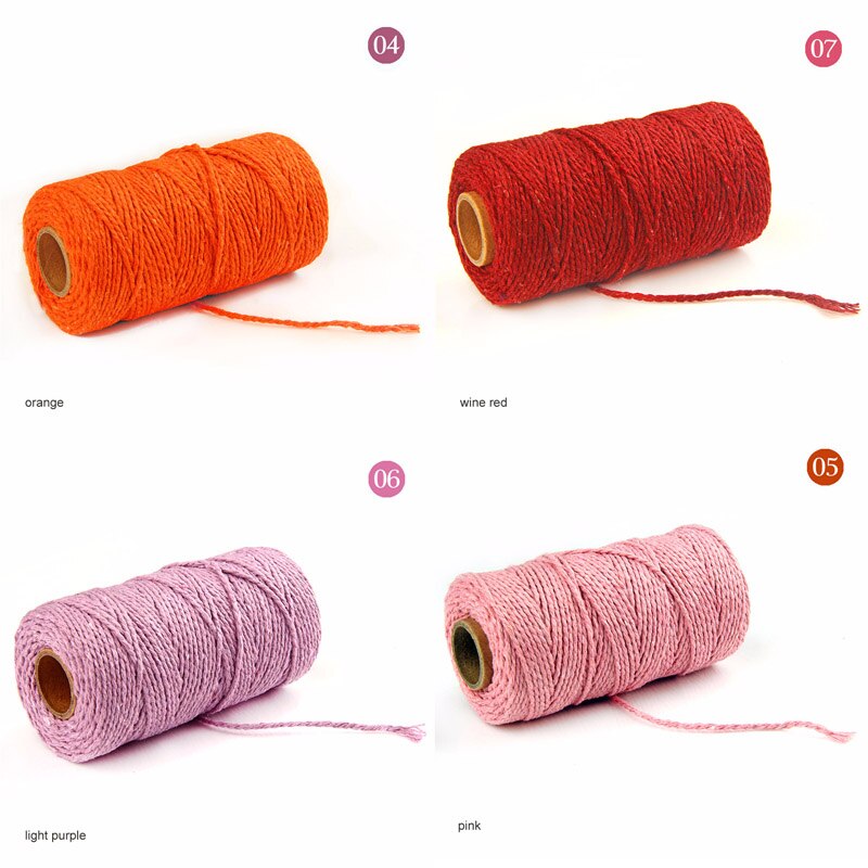 100 Yards 19 Kleuren Katoenen Koorden Handgemaakte... – Grandado
