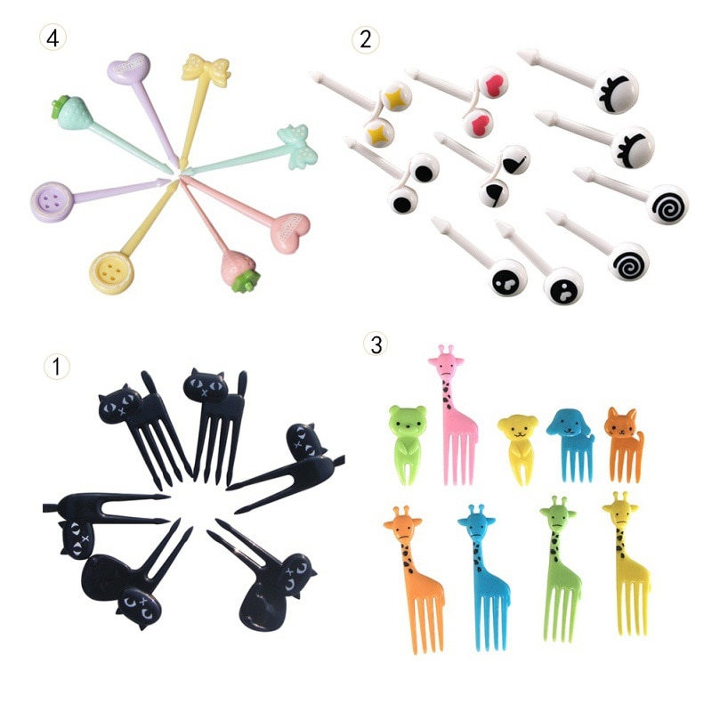 Jul plast djur frukt gafflar fest mat plockar sall... – Vicedeal