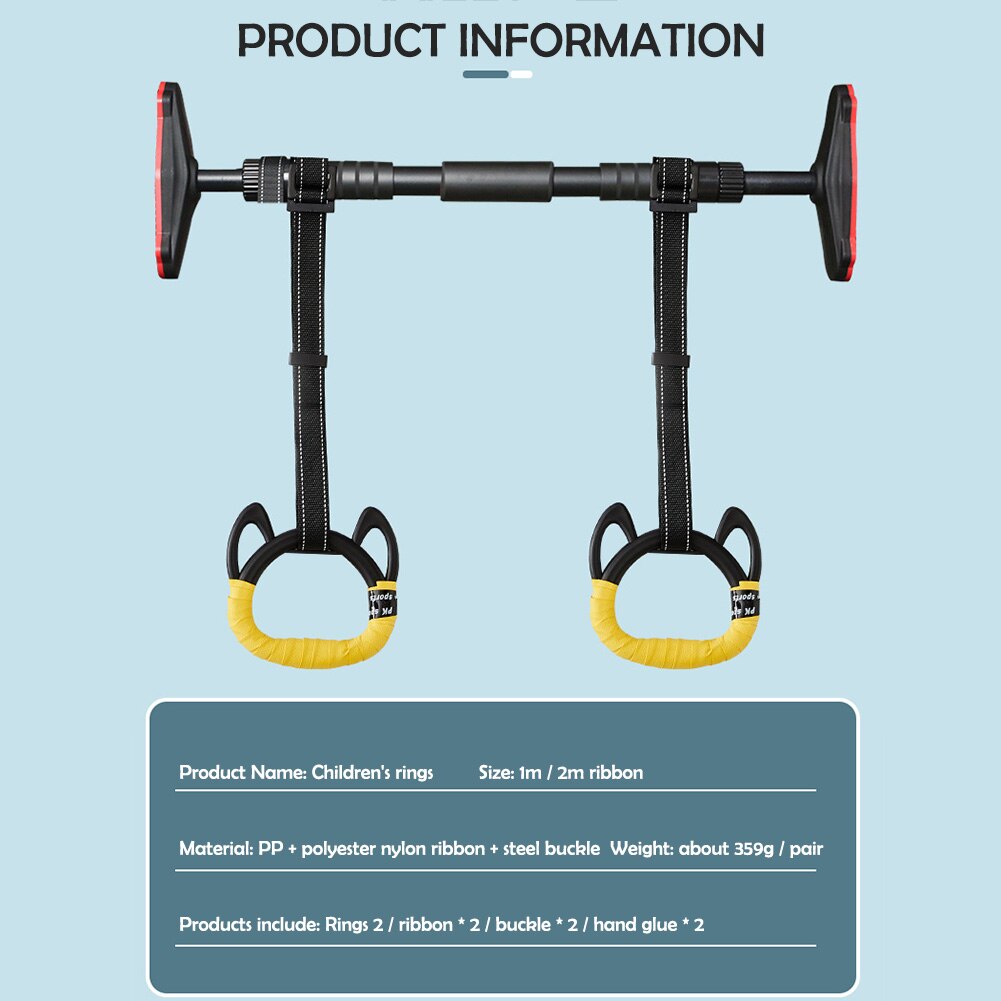 Kids Gym Lifting Ring Adjustable Strap Pull Up Str... – Grandado