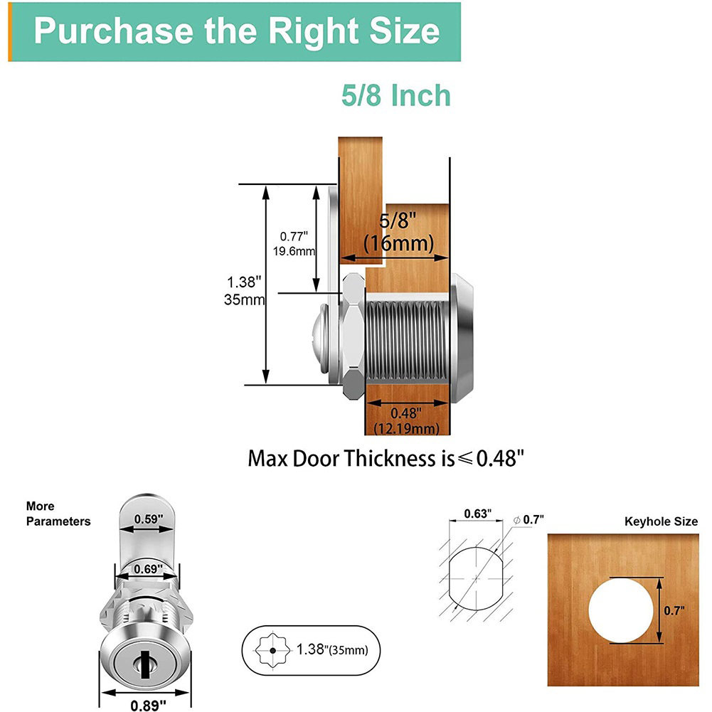 Cam Lock Set Drawer Cabinet Lock Mail Box Locker C... – Grandado