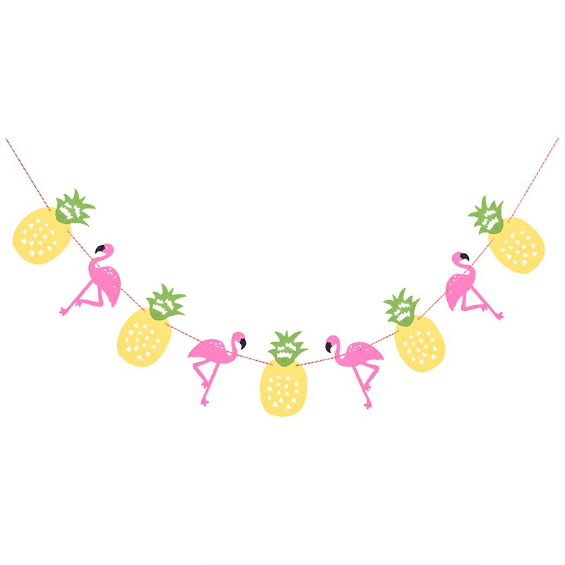1set Party Banners Flamingo Pineapple Bunting Bann... – Grandado