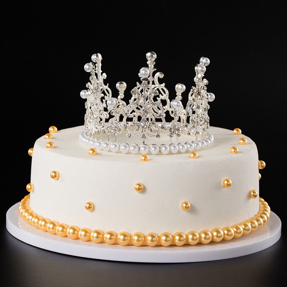 1pcs Imitation Pearl Crown Cake Topper Baking Deco... – Vicedeal