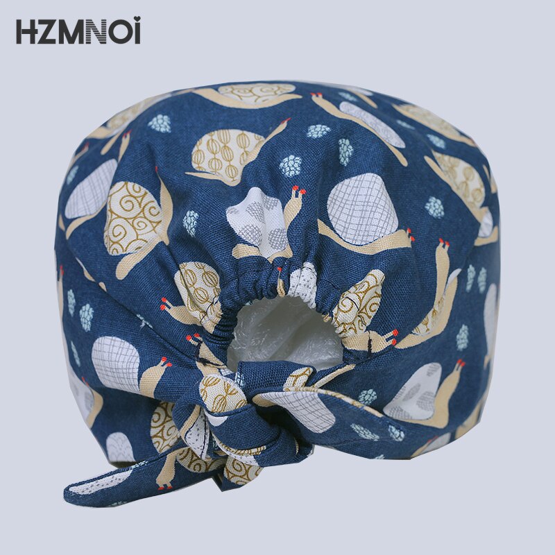 Small Snail Print Doctor Surgery Cap Nurse Beauty ... – Grandado