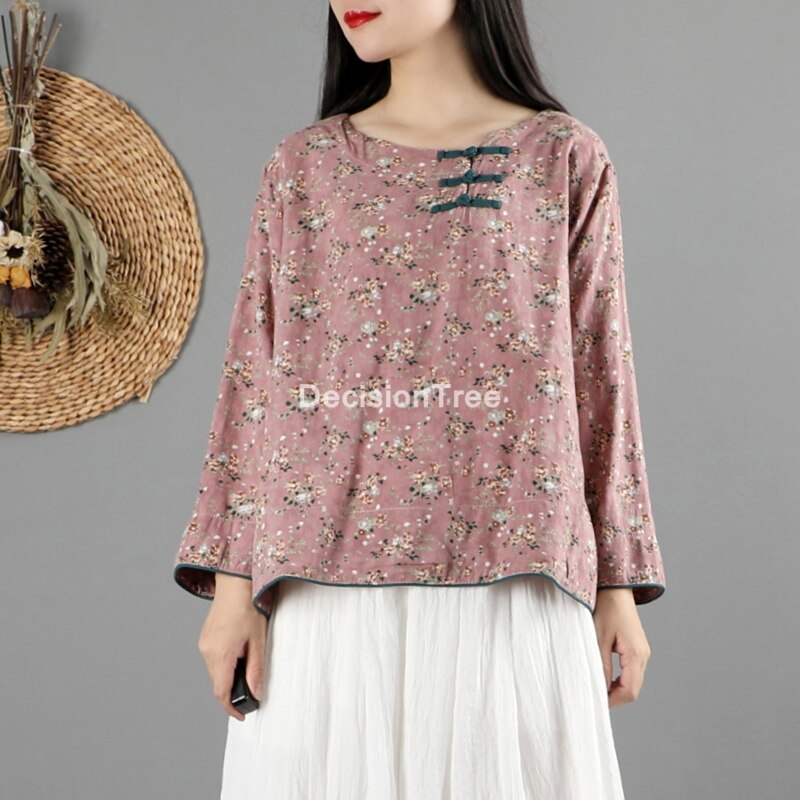 2022 vintage floral print traditional chinese clot... – Grandado
