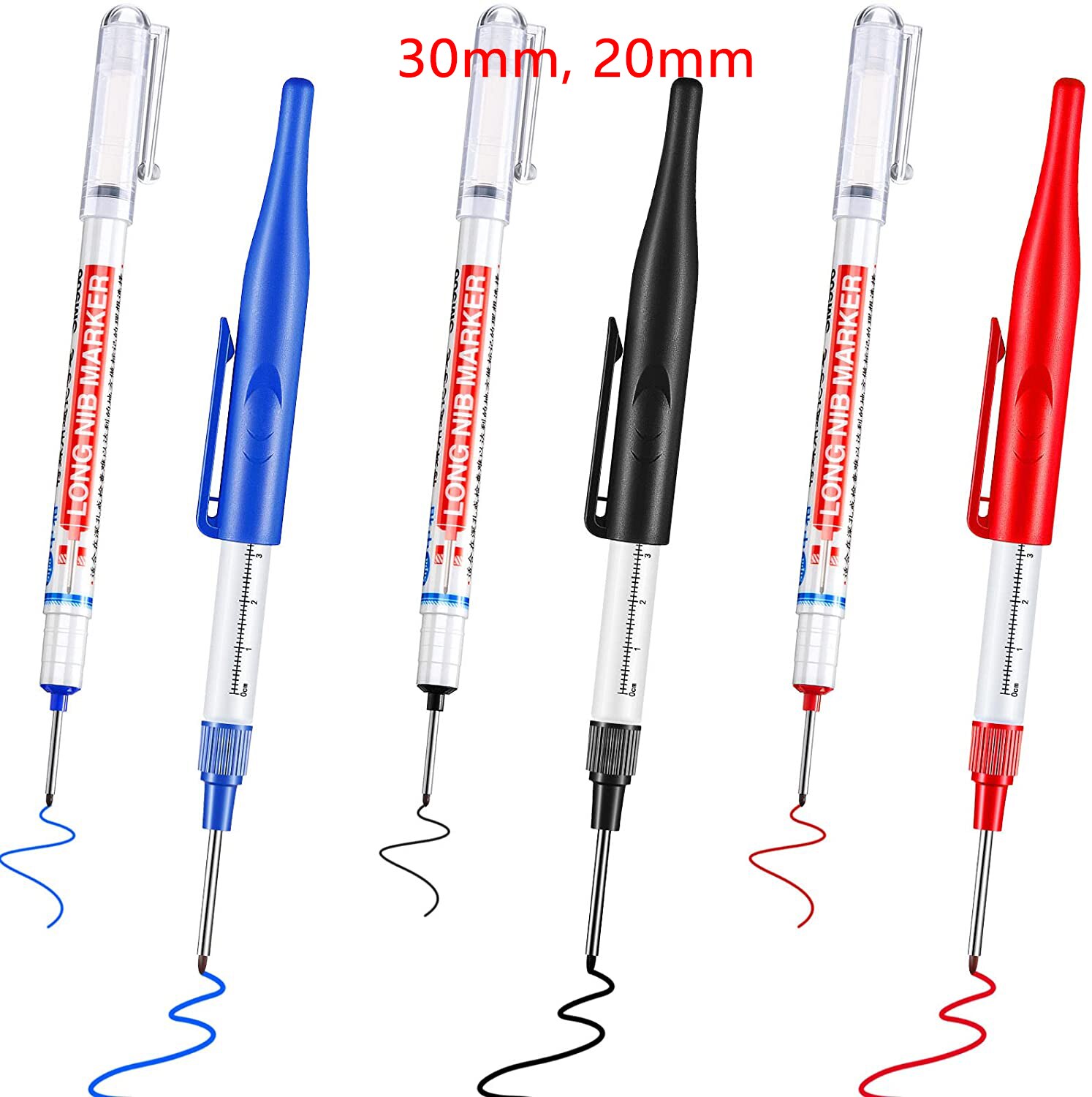 6 pcs Deep Hole Marker Pens Deep Drill Hole Long N... – Grandado