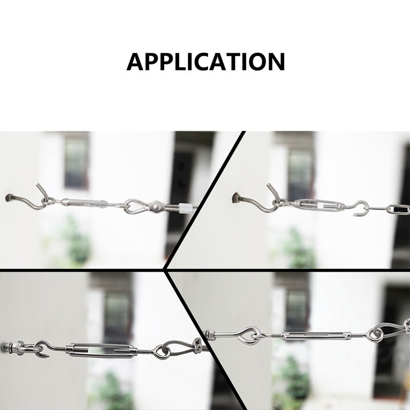 M4/M5/M6/M8/M10/M12 Hook & Eye Turnbuckle Wire Rop... – Grandado