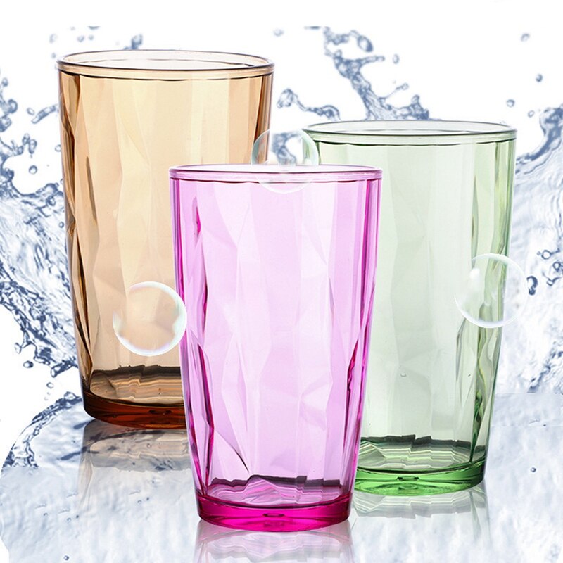 500ml Stackable Colored Drinking Glass Diamond Wat... – Grandado