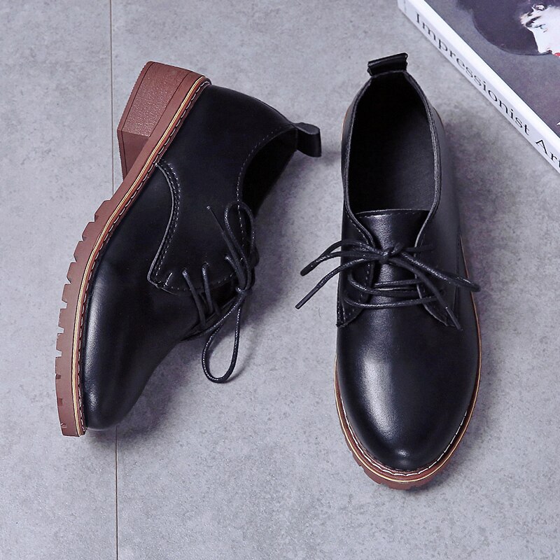 Pu Leather Casual Shoes Woman Autumn Women Shoes F... – Grandado
