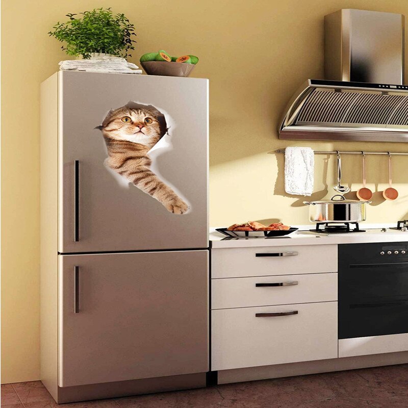 Cute 3D Cat Wallpaper Decorating Bathroom Toilet L... – Vicedeal