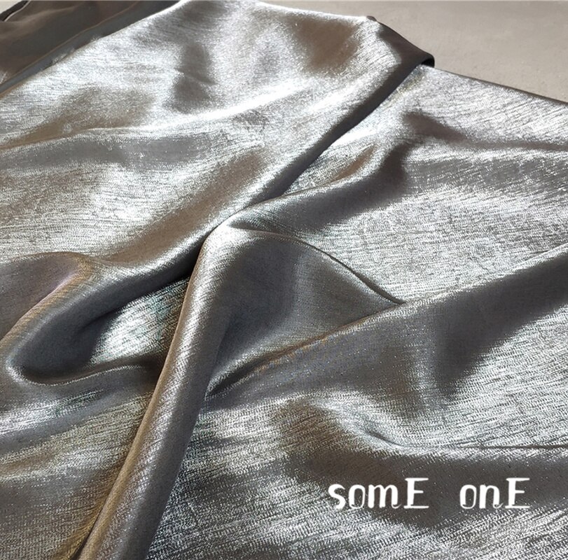 Mercerized Silk-like Fabric Dark Silver Polyester ... – Grandado