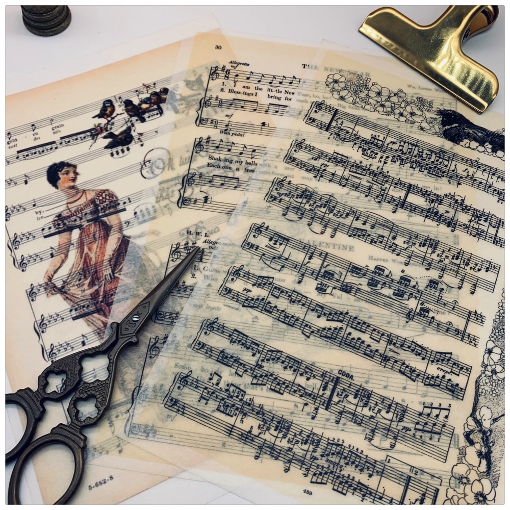 Vintage Music Note Paper Pack Pad DIY Craft Scrapb... – Grandado