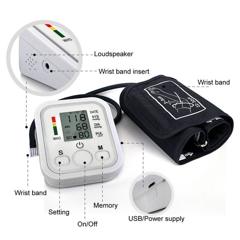 LCD High Precision Measuring Blood Pressure Electr... – Grandado