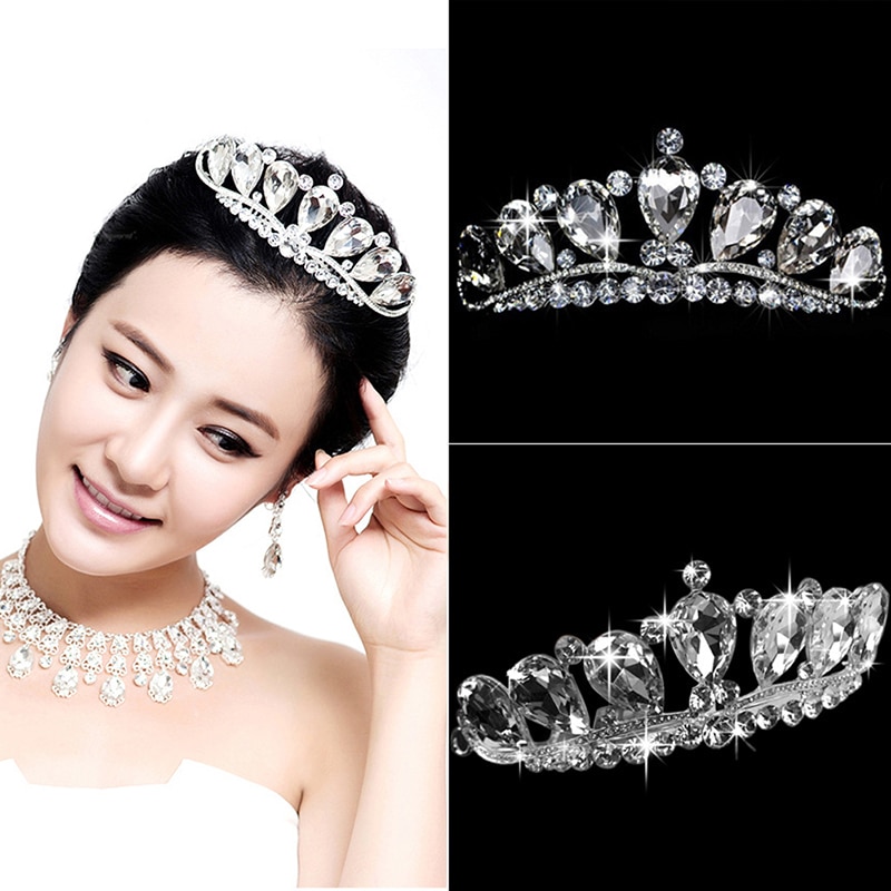 Gorgeous Tiaras And Crown Queen Diadem Shiny Cryst... – Grandado
