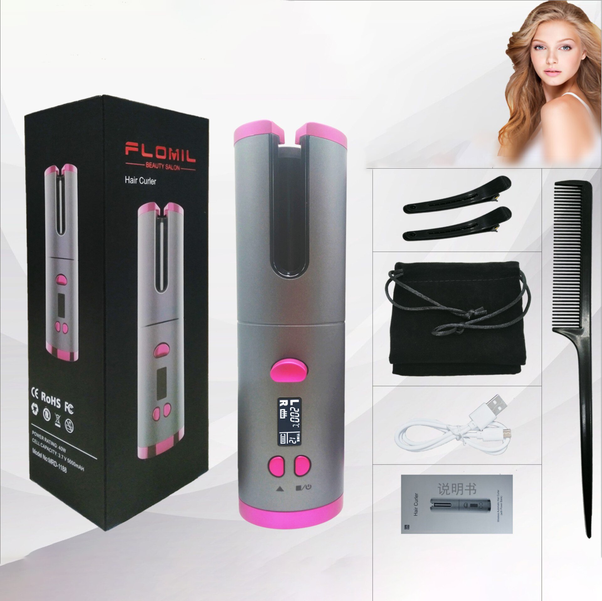 Handheld Cordless Hair Rollers Automatic Curling I... – Grandado