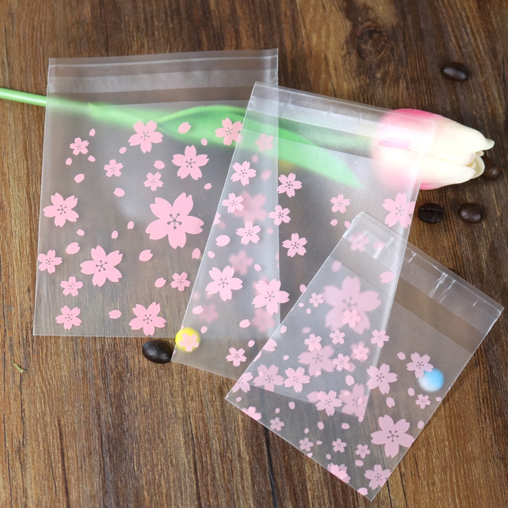 100pcs Frosted Plastic Envelope Bag Sakura Self Ad... – Grandado