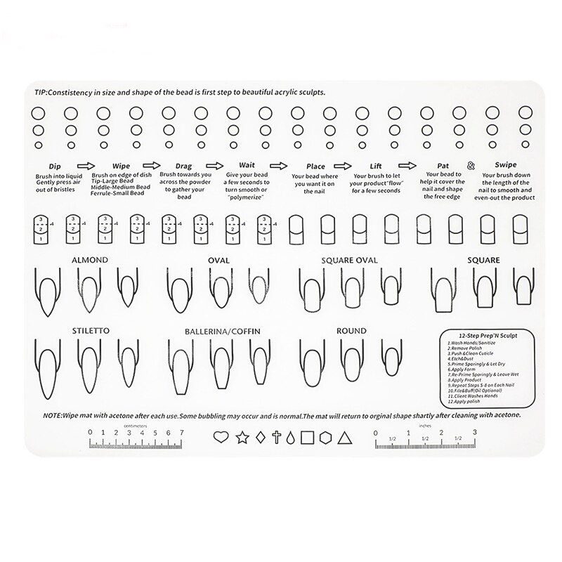 Siliconen Acryl Nail Practice Sheet Training Mat S... – Vicedeal