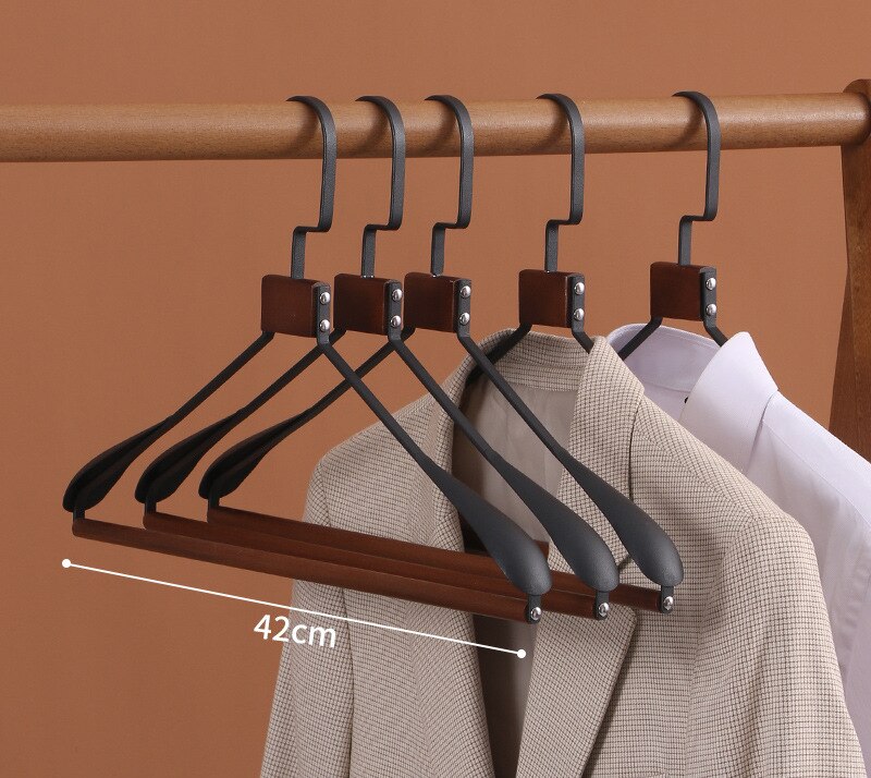 Iron Wooden Hanger Wooden Metal Suit Household Wro... – Grandado