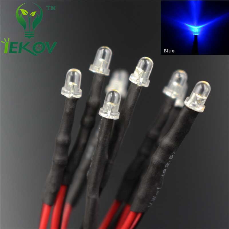 20pcs 3MM LED Blue 9-12V DIODE Pre-Wired Resistor ... – Vicedeal