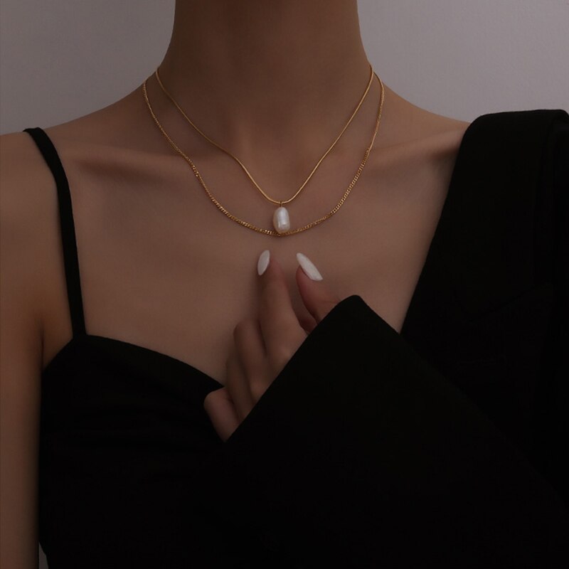 GHIDBK Minimalistischen Natürliche Süßwasser Perle... – Vicedeal