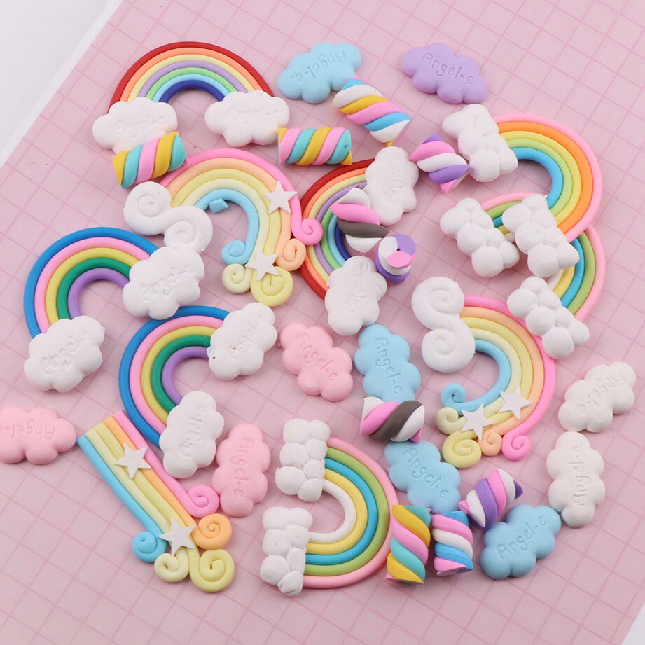 30PC Mix Polymer Clay Candy Rainbow Cloud Christma... – Grandado