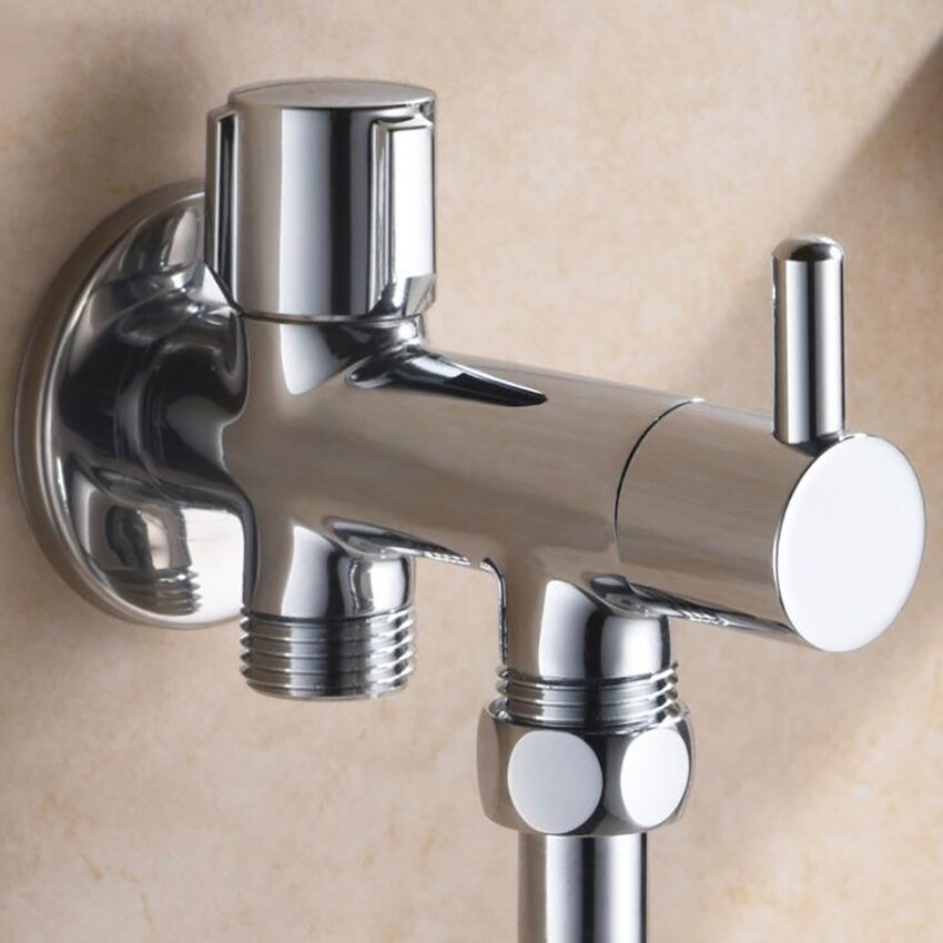 3-Way Angle Stop Valve Shut Off Quarter Turn Water... – Grandado